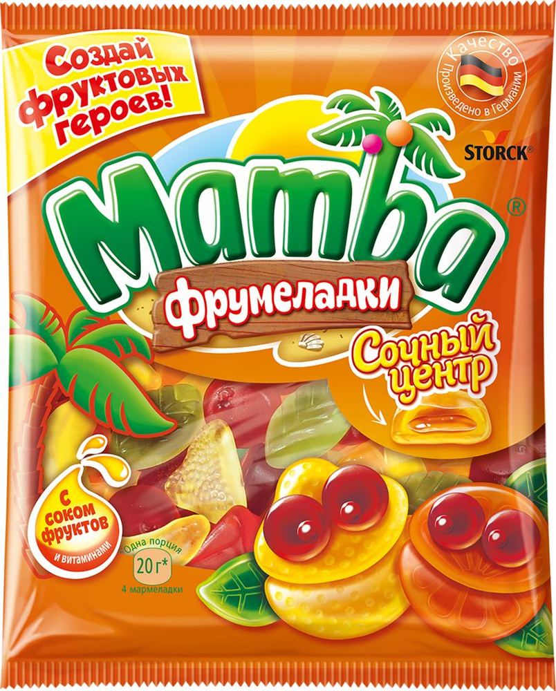 Мармелад жевательный MAMBA Фрумеладки сочный центр, 140г - купить с ...