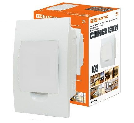 SQ0904-0001 Бокс ЩРВ-П-4модуля с белой крышкой встраиваемый пластик IP40 TDM - купить с ...