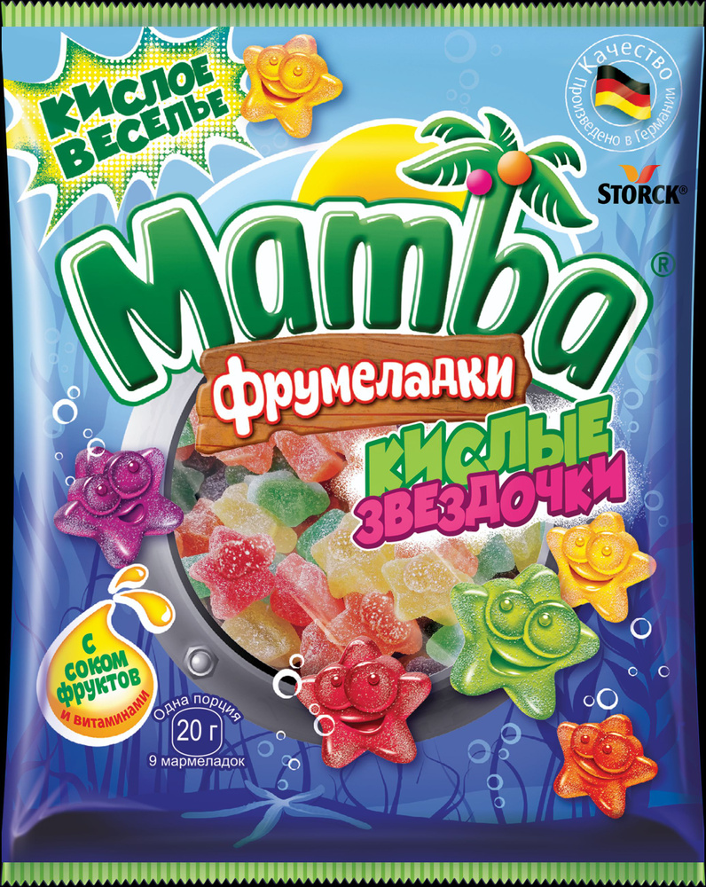 Жевательный мармелад Mamba Фрумеладки Кислые Звездочки, 70 г купить на ...