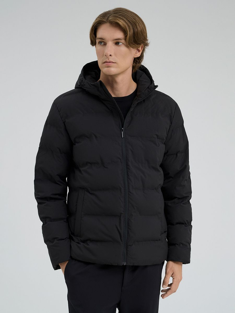 Пуховик Мужской Urban Fashion for Men Капюшон, Карманы черный капюшон ...