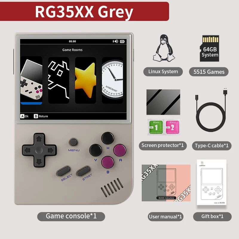 ANBERNIC RG35XX Портативная игровая консоль Linux Garlic OS System ...
