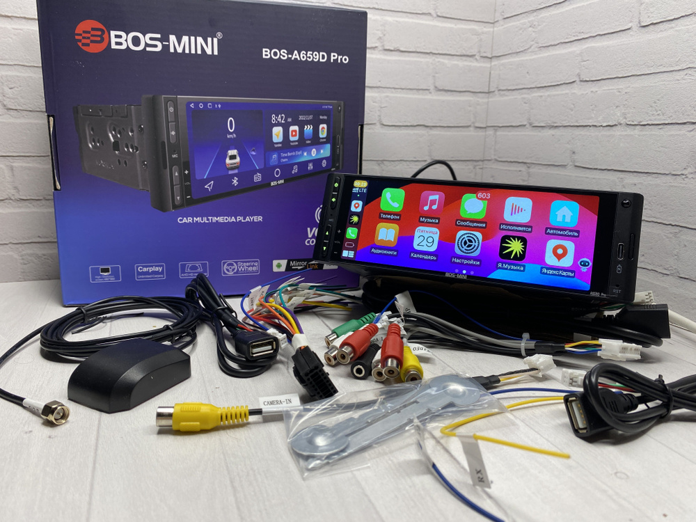 Автомагнитола 1din Bos-Mini BOS-А659D PRO 4+64G c навигатором и блютус ...