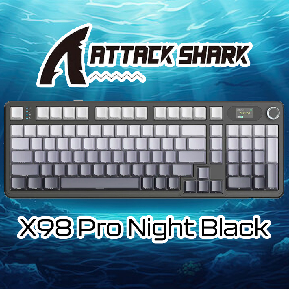 Attack Shark X98 Pro Night Black (0495) Игровая клавиатура черный/белый/серый (RUS) USB ...
