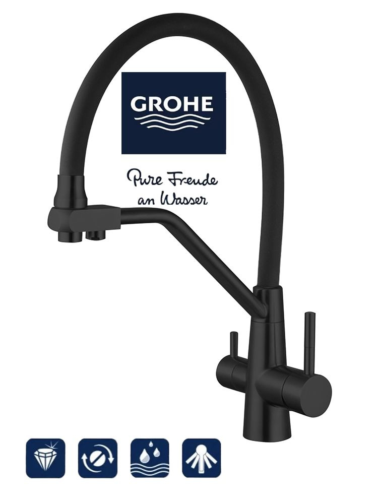 GROHE Смеситель для кухни с гибким изливом и фильтром для купить на ...