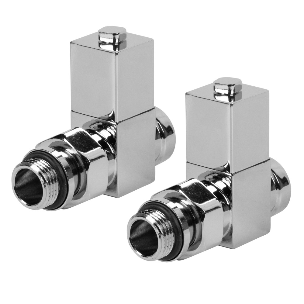Краны для радиаторов отопления 1/2 Royal Thermo CUBE прямые хром ...