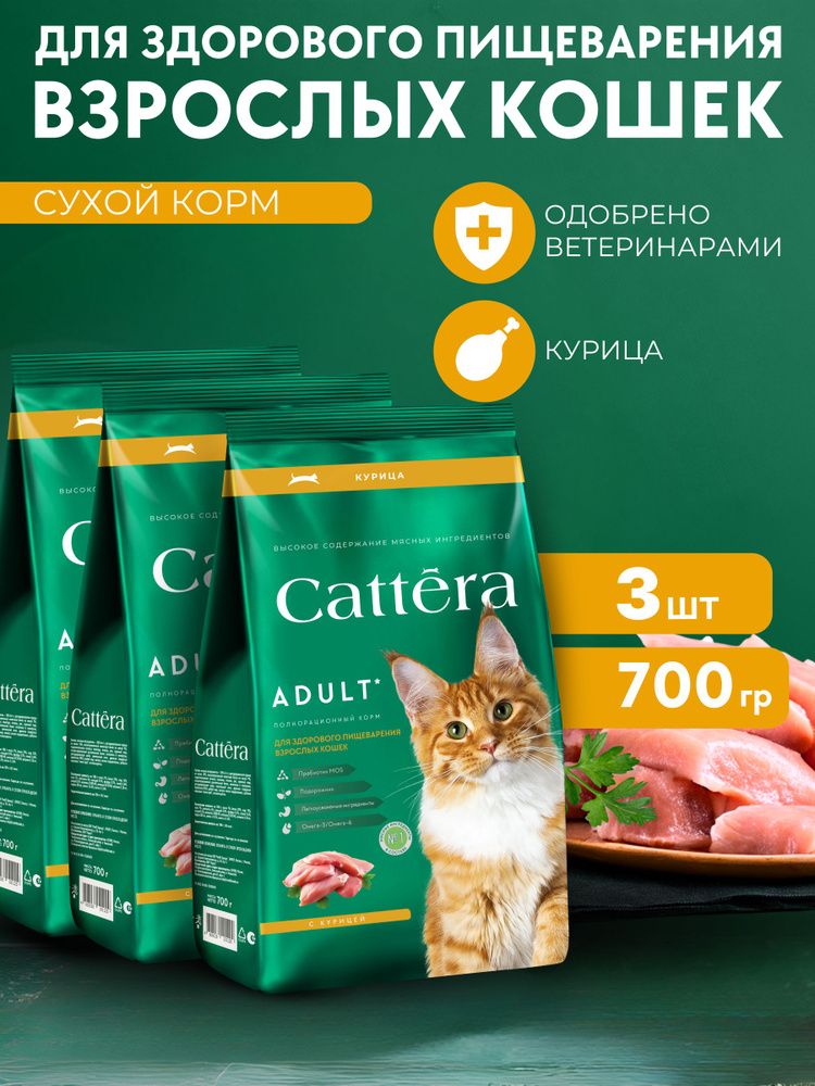 Корм для кошек сухой CATTERA полнорационный для здорового пищеварения ...