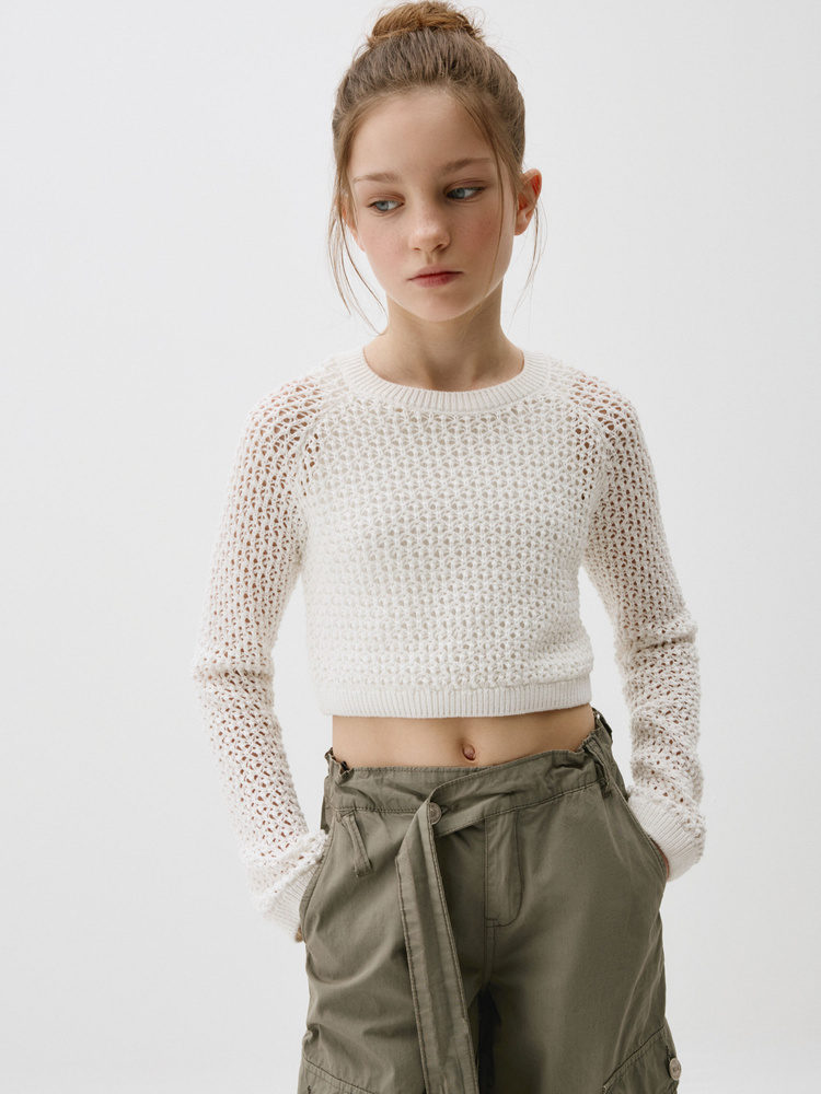 Джемпер Девочки SELA слоновая кость, размер 146 Китай купить c доставкой на OZON по низкой цене ...