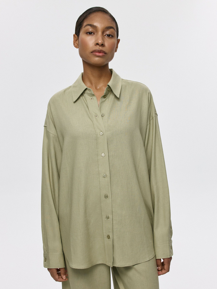 Рубашка Женский SELA хаки, размер 50 Китай купить c доставкой на OZON по низкой цене (1952091075)