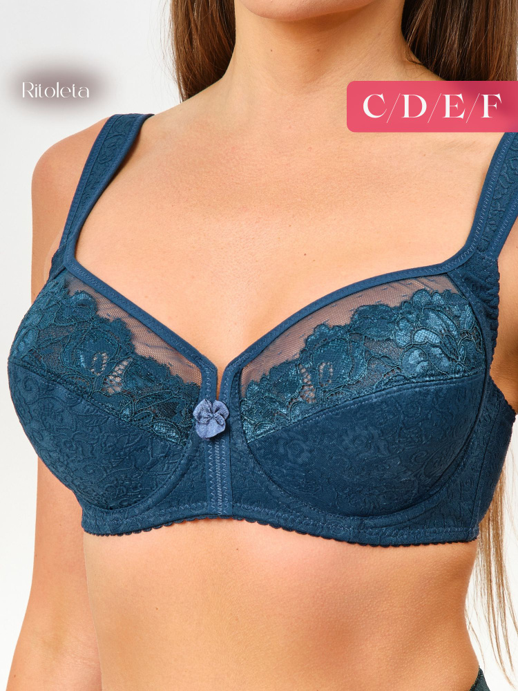 Бюстгальтер Женский Ritoleta с мягкой чашкой, мягкая чашка на каркасе, размер 110F изумрудный ...