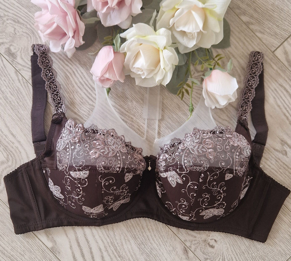 Бюстгальтер Женский Finikin, размер 100G коричневый Повседневный Китай Крючки Бант Орнамент ...