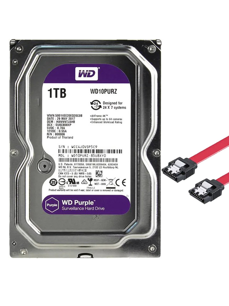 Western Digital 1 ТБ Внутренний жесткий диск (WD10PURZ) HDD HDD 1 ТБ ...