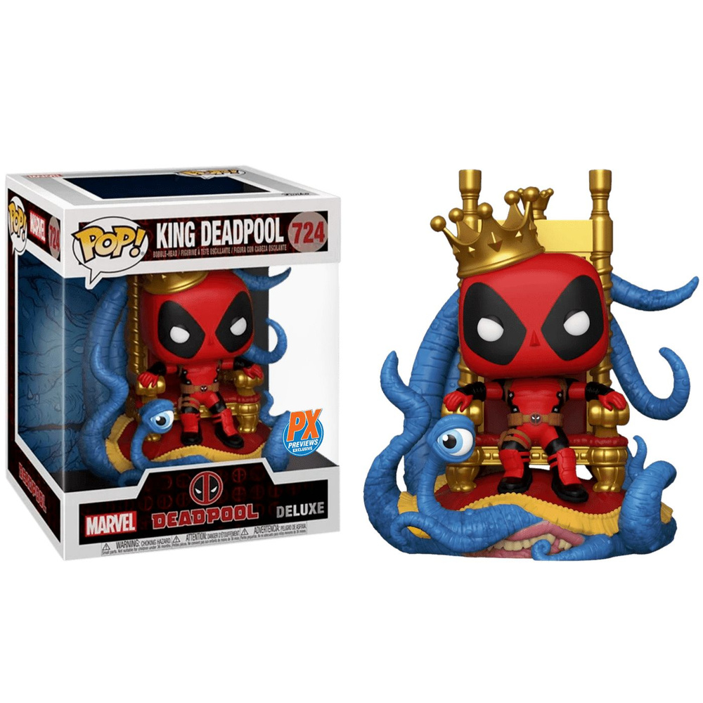 Фигурка Funko Pop! King Deadpool on Throne Metallic Deluxe (Стикер Px ...