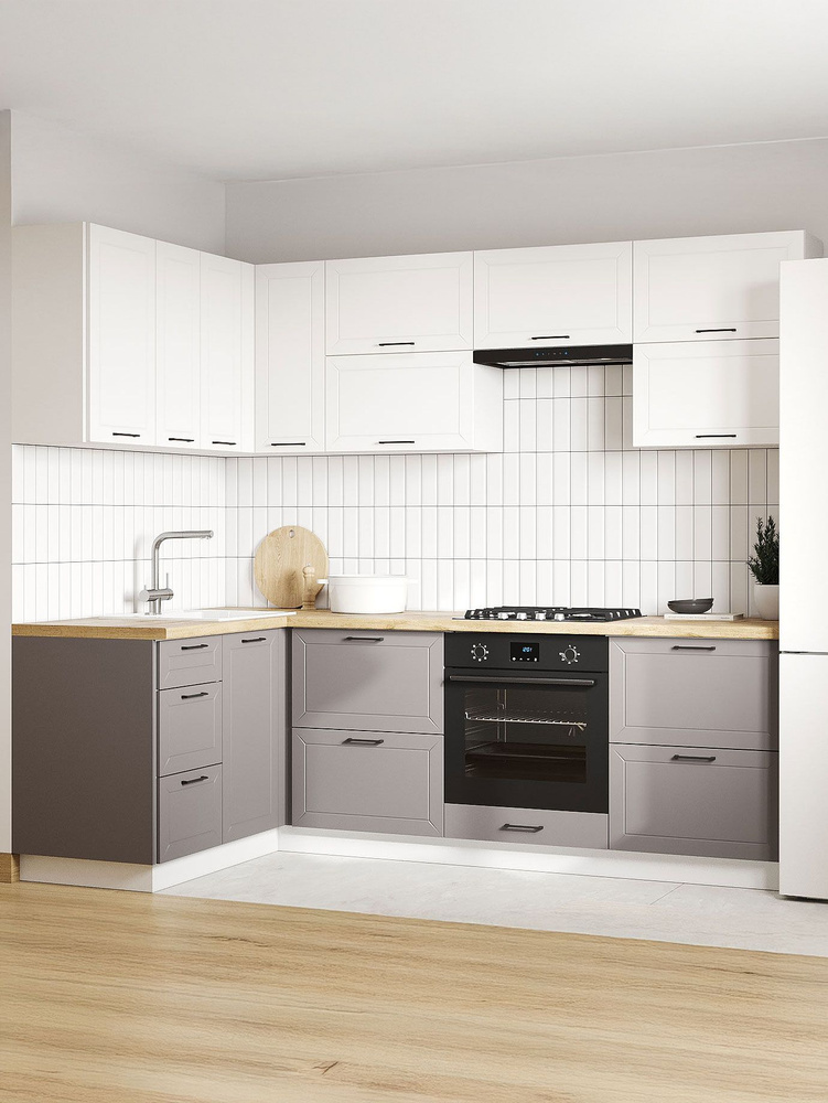 Кухонный гарнитур Сектор 2 4х1 4 м мебель для дома и кухни Белый Грей Бланж купить C