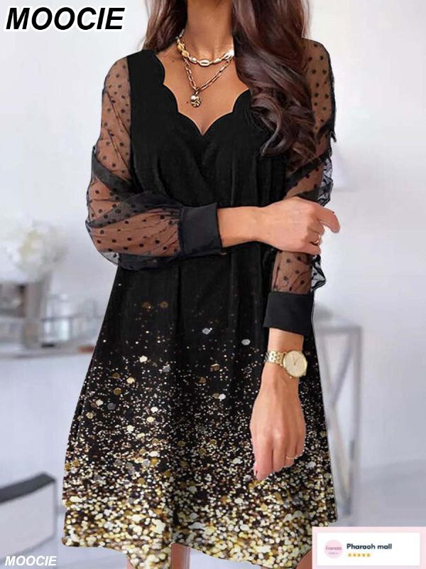 Платье Женский MOOCIE золотой Повседневный, размер 56 Молния Цветочный купить c доставкой на ...