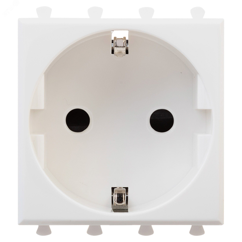 Розетка DKC Avanti 2 модульная "Белое облако" 2P+E, с защитными ...