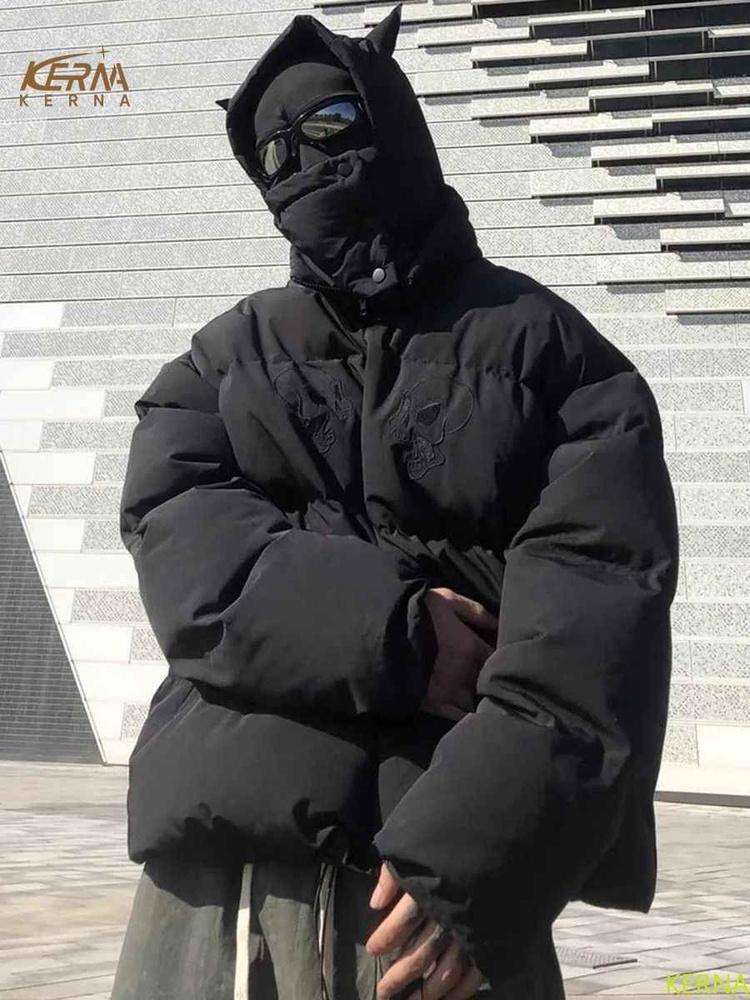 Куртка Мужской, Женский KERNA черный Полиэстер, Хлопок, размер 48 Длинный Зима Китай купить c ...