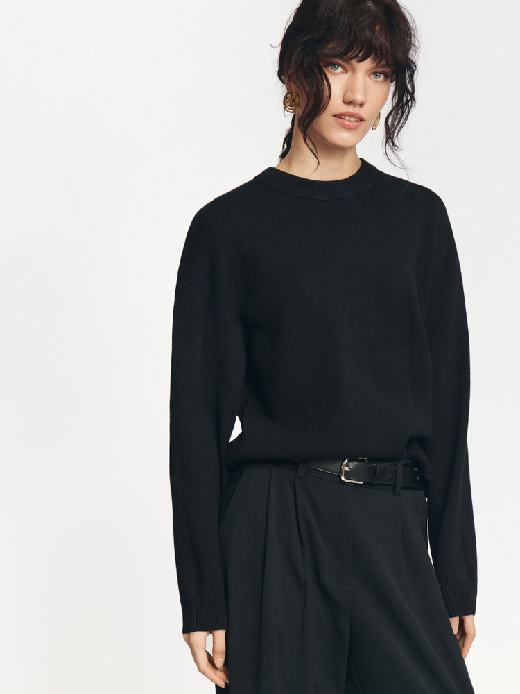 Джемпер Женский Zolla черный Вискоза, Полиэстер, размер 48 Длинный Китай купить c доставкой на ...