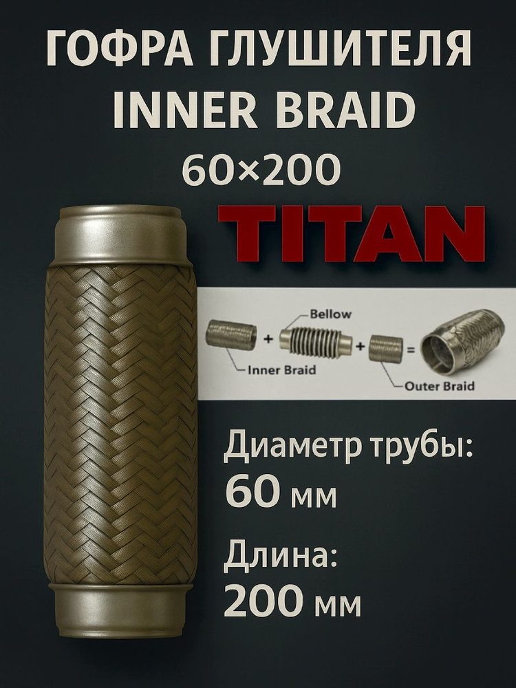 Гофра глушителя Innerbraid 60 200 мм Форд Мазда Мерседес Бенц Порше Тойота купить c доставкой на ...