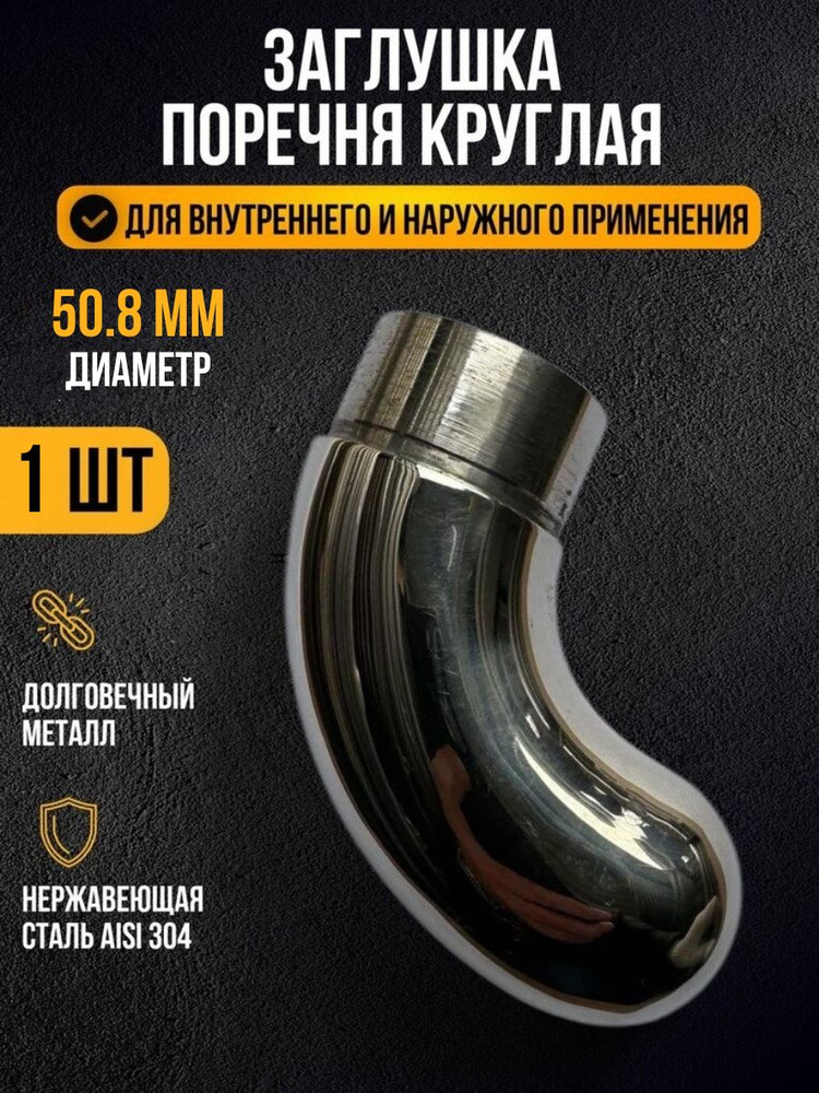 Заглушка поручня круглая для трубы 50,8 мм купить на OZON по низкой ...