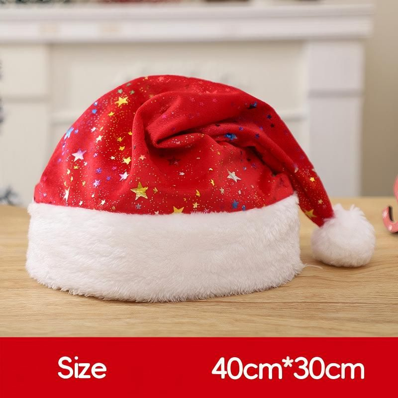 Красная новогодняя шапочка 1 ШТУКА, шапка Деда мороза белая с помпоном ...