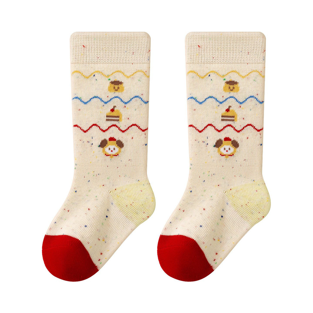 Носки для малышей Девочки, Мальчики, размер 20 бежевый Хлопок Орнамент 1 пара Китай купить c ...