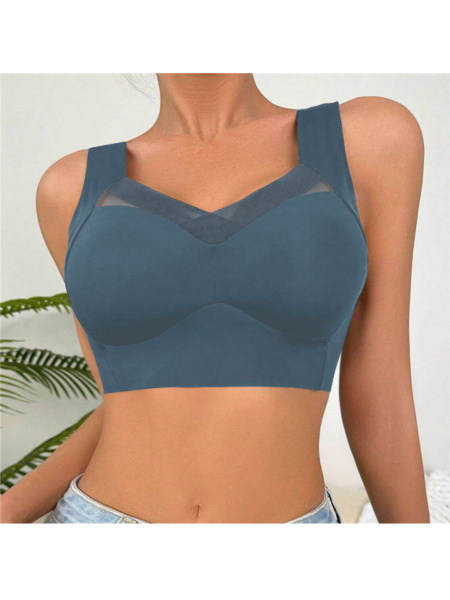 Топ Женский CHAOPAI голубой, размер 50 Нейлон Без рукавов Домашний Бег, Йога Китай Без застежки ...