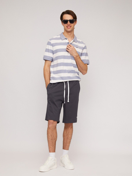 Шорты Мужской Zolla Повседневный черно-серый, размер 50 Хлопок, рост 182-188 купить c доставкой ...