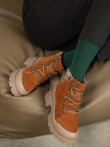 Ботинки Девочки, Женский Ortmann коричневый, размер 39 Еврозима H Шнурки Германия купить c ...