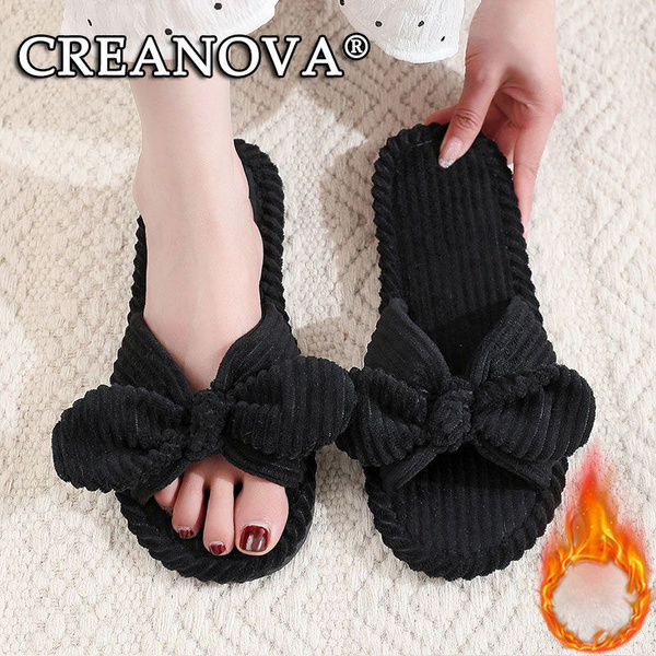 Тапочки Женский CREANOVA, размер 35, 36 глубокий черный Маломерит Без застёжки Зима купить c ...