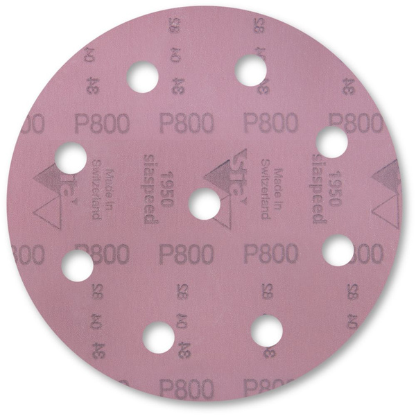 Характеристики Шлифовальный абразивный круг siaspeed 1950, 10 шт, 150 мм, 9 отверстий, Р180 ...