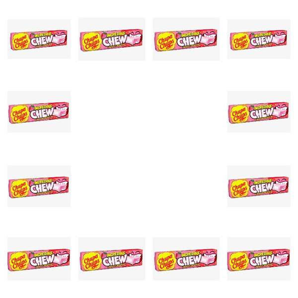 Chupa Chups Жевательные конфеты Incredible Chew, Клубника, 47 г, 12 шт ...