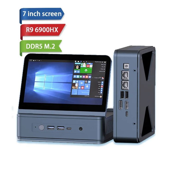 Sibolan Мини-ПК 7″ сенсорный экран Мобильный компьютер,USB4+Type-C+DP ...