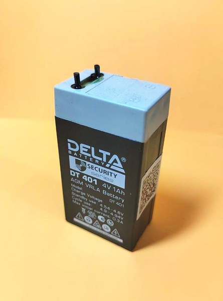 Аккумулятор (35х22х64мм), 4В, 1Ач, DT401, свинцово-кислотный, Delta ...