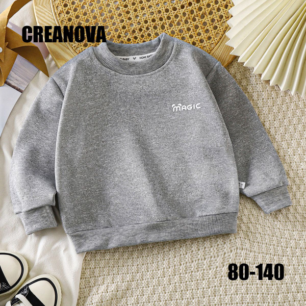 Толстовка Мальчики CREANOVA средне-серый Хлопок, размер 120 Китай купить c доставкой на OZON по ...
