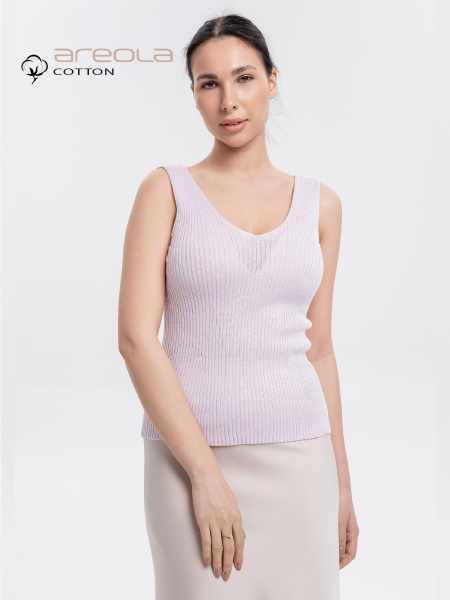 Топ Женский Ареола пудровый, размер 56, 58 Хлопок, Мерсеризованный ...