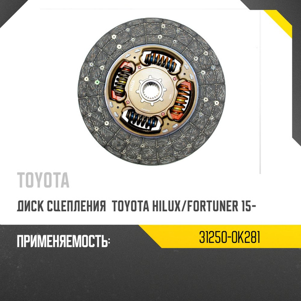 Диск сцепления TOYOTA Hilux TOYOTA 31250-0K281 купить на OZON по низкой ...