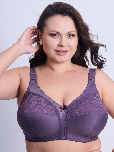 Бюстгальтер Женский Lavandina без косточек, размер 80F фиолетовый Полиамид, Эластан Домашний ...