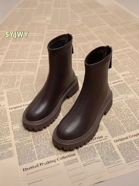 Полусапоги Женский SYJYW, размер 38 коричневый мрамор На любой сезон Толстый каблук купить c ...