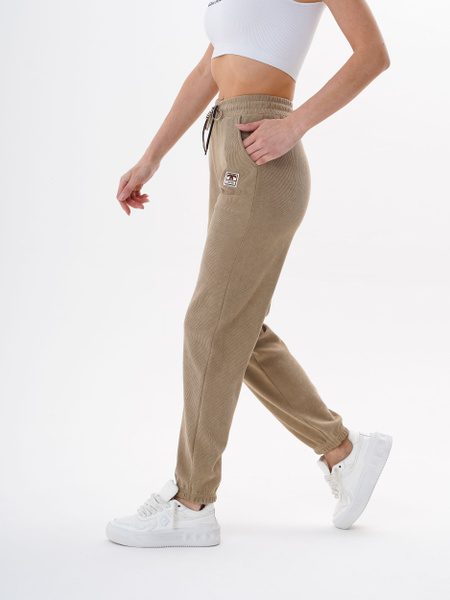 Брюки Женский XF.BUSF джоггеры, утепленные бежевый Микровельвет, Вельвет Повседневный, размер 50 ...