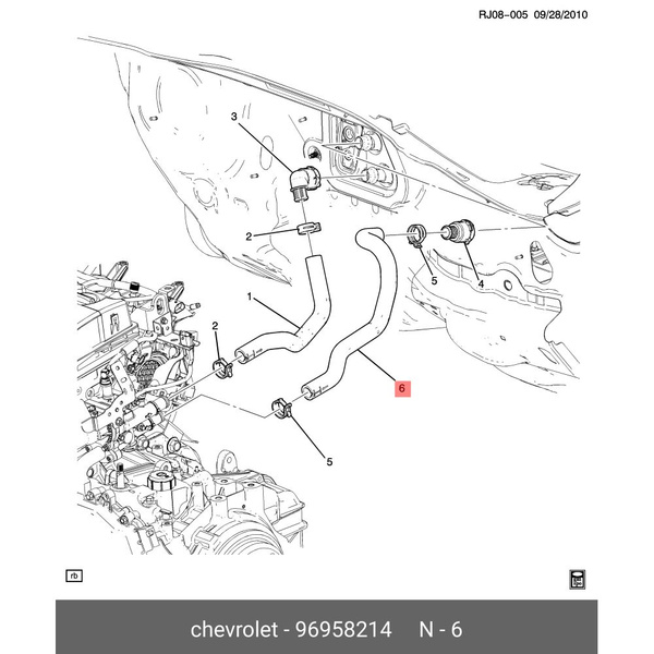 Шланг отопителя chevroleт: aveo т300 2012-2018 GENERAL MOTORS 96958214 ...