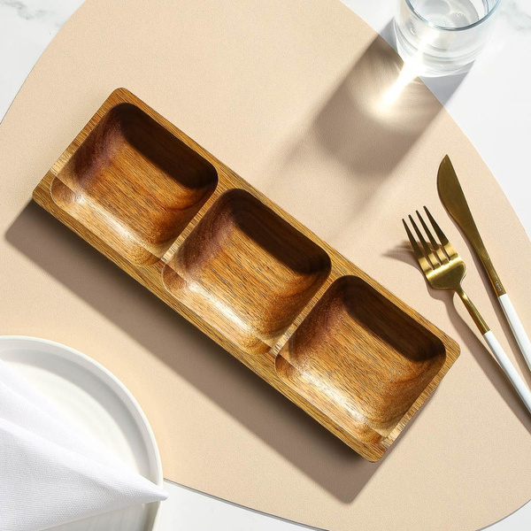 Менажница Daniks акация 30 10 см 3 секции деревянная для сервировки закусок PS45330A купить на ...