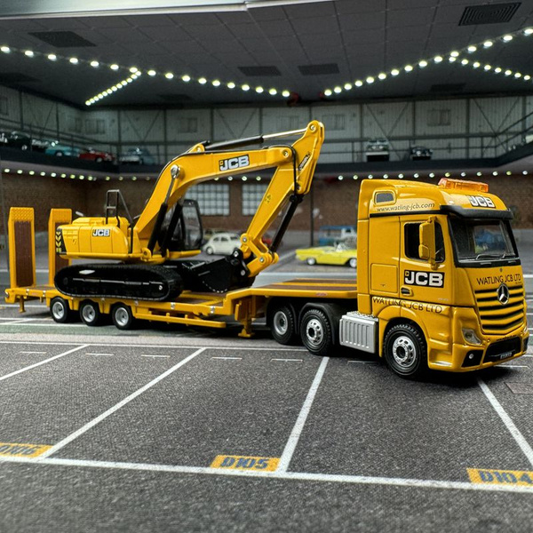 Масштабная модель JCB JS220 Tracked Excavator с низкорамным тягачом ...