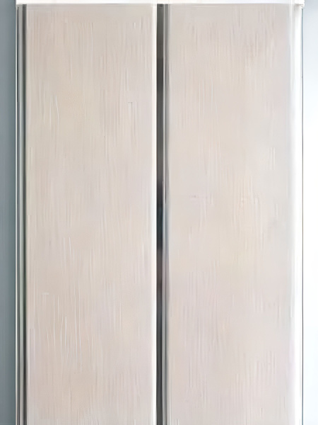 Панель ПВХ 2-х секционная, персиковая/полоса хром,2400x200x7, 3 штуки ...