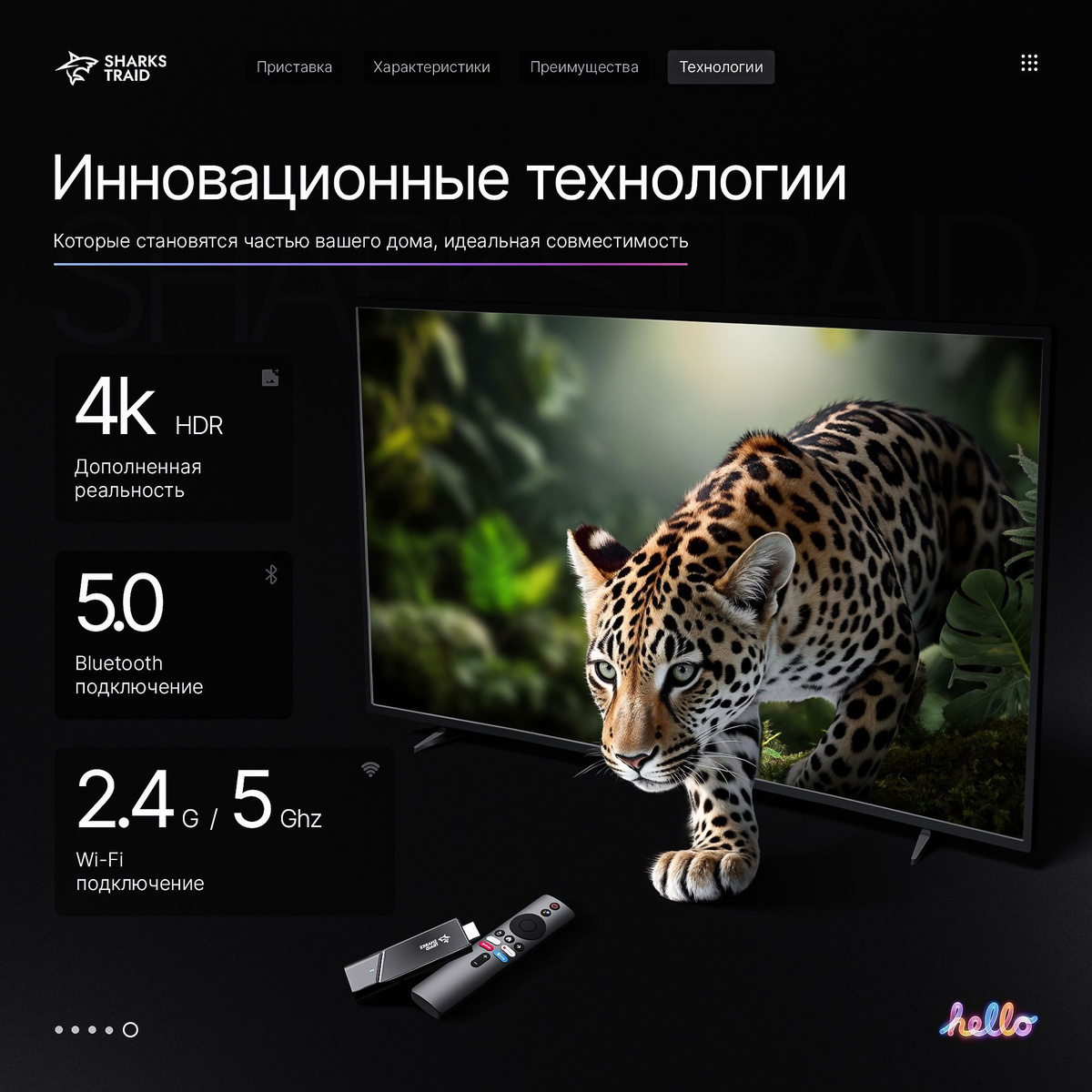 Медиаплеер SharksTraid Stick, USB, HDMI, черный, Android купить c доставкой на OZON по низкой ...