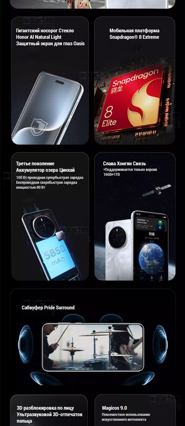 Смартфон Honor 2025_HM-7Pro-B 512 ГБ 12 ГБ Голубой 6.8 OLED/AMOLED Honor Magic 7 Pro купить c ...