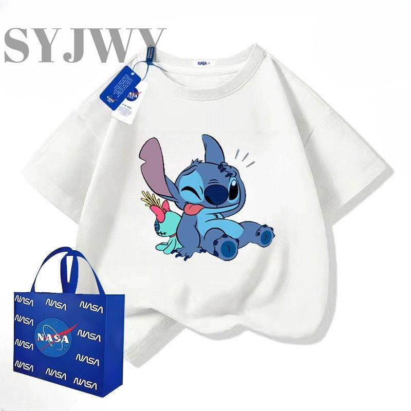 Футболка для малышей Мальчики, Девочки SYJWY Мультяшный Софт, размер 110 Короткий Значки черный ...