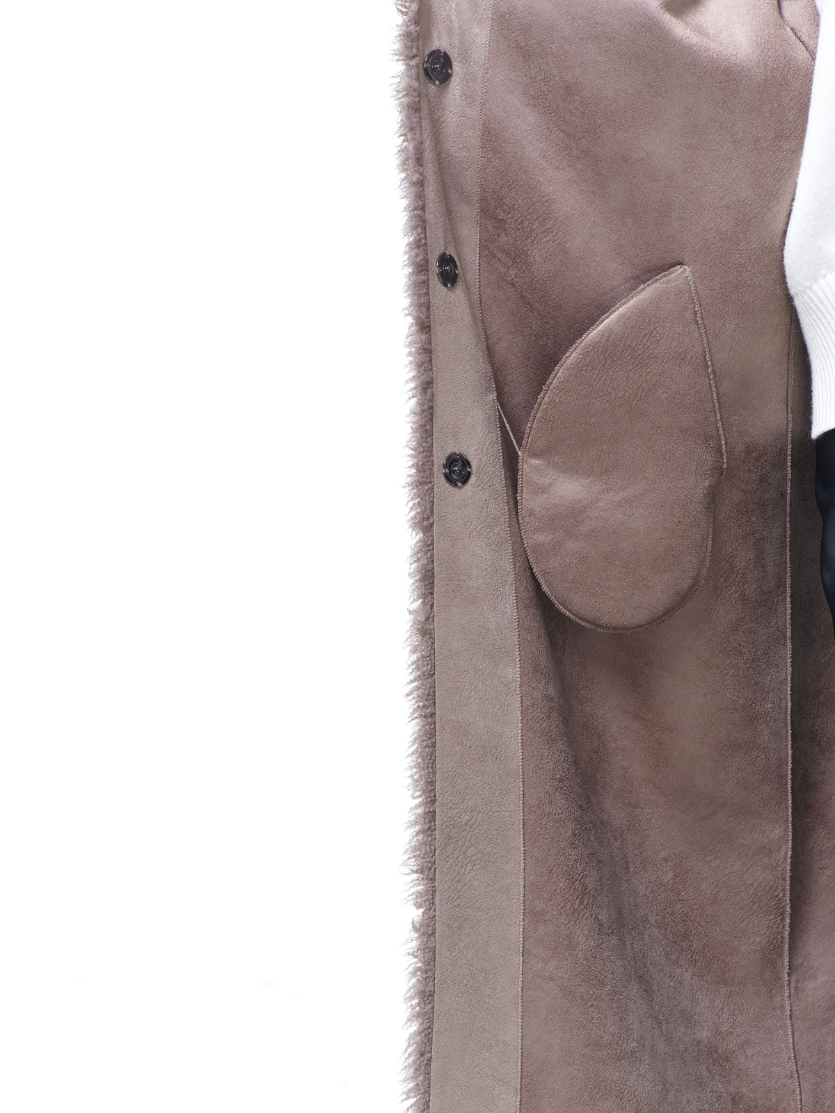 Шуба искусственная Женский Vira Plotnikova коричневый, кофейный стояче-отложной Овечья шерсть ...