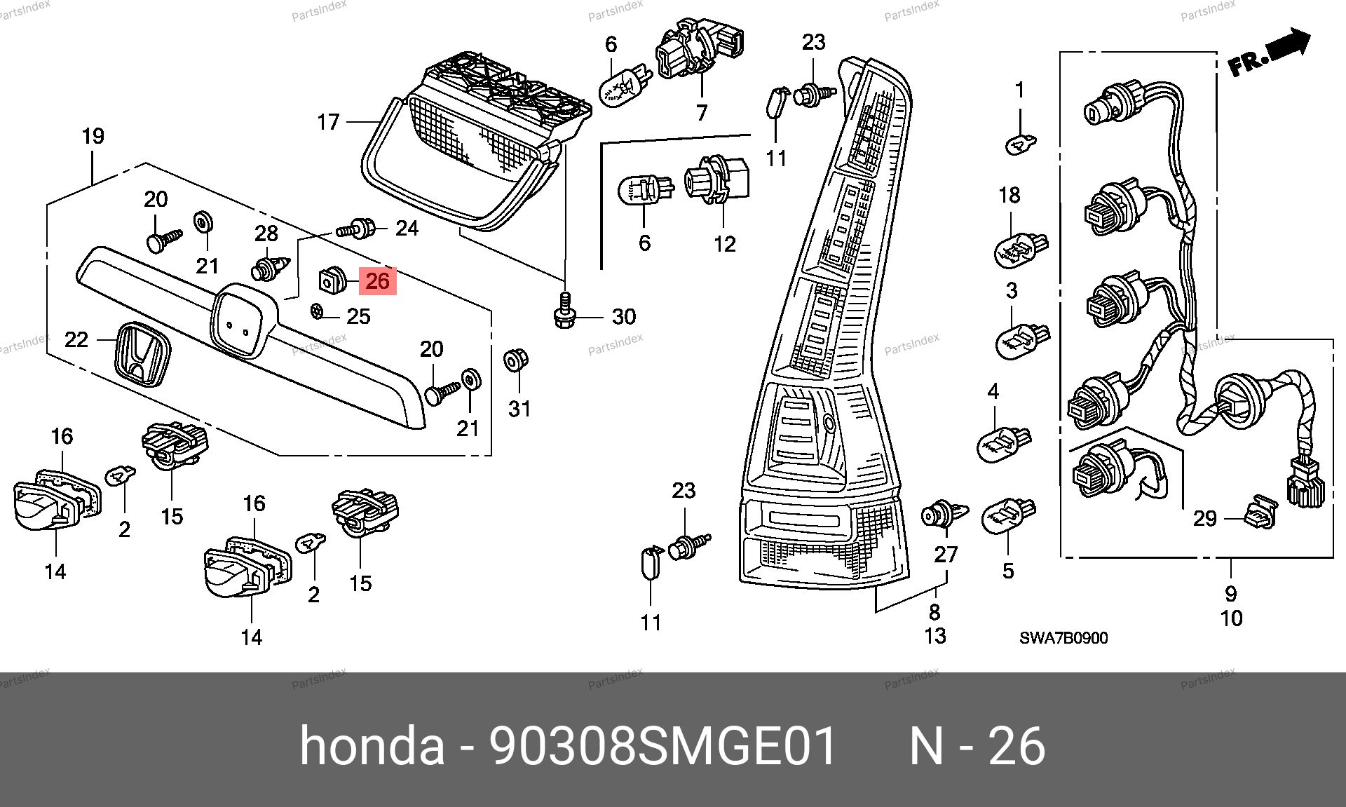 Клипса крепежная автомобильная Honda, 1 шт. купить c доставкой на OZON ...