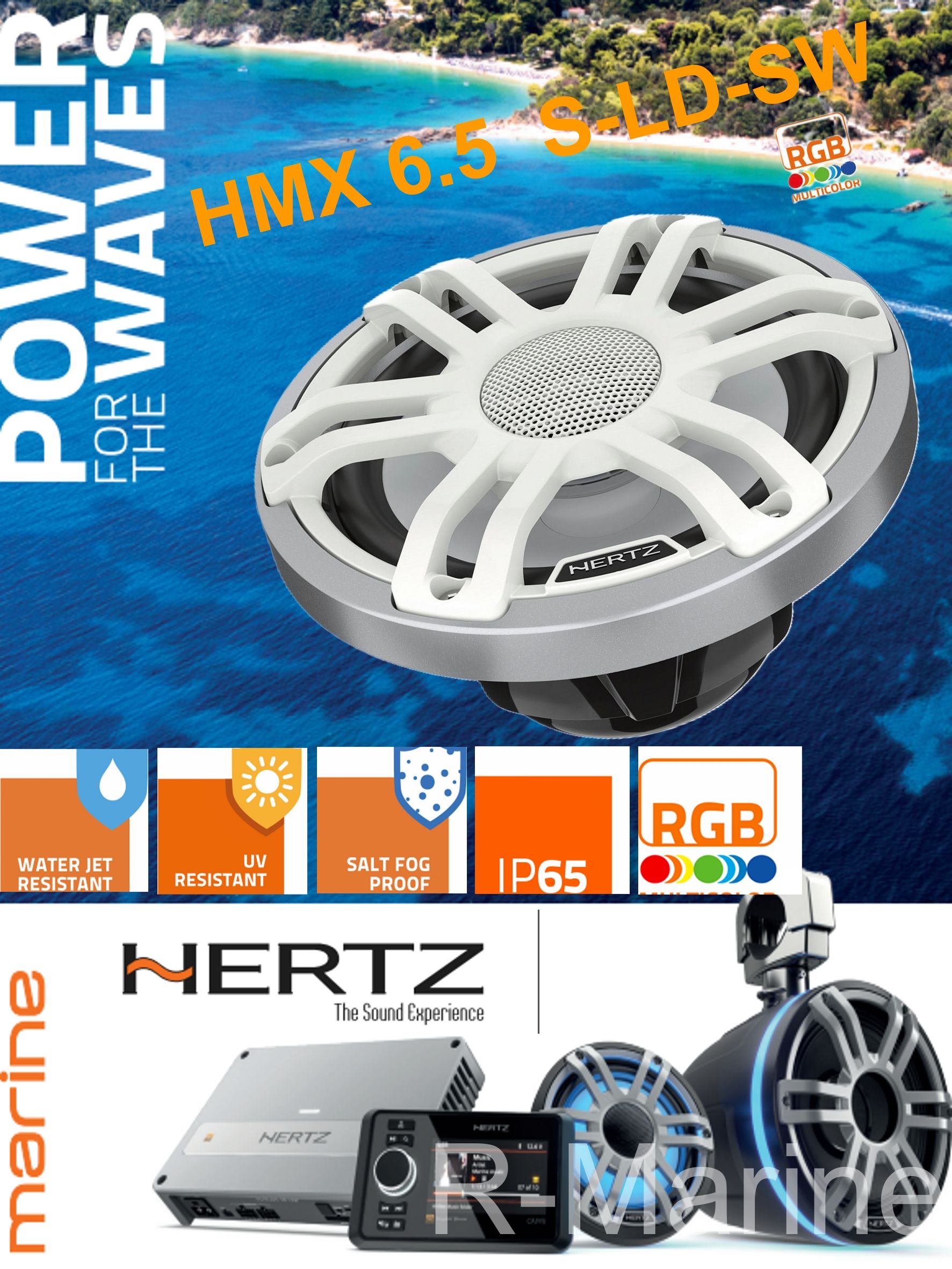 Hertz Marine HMX 6.5 S-LD-SW Морская 2-х полосная коаксиальная акустика ...