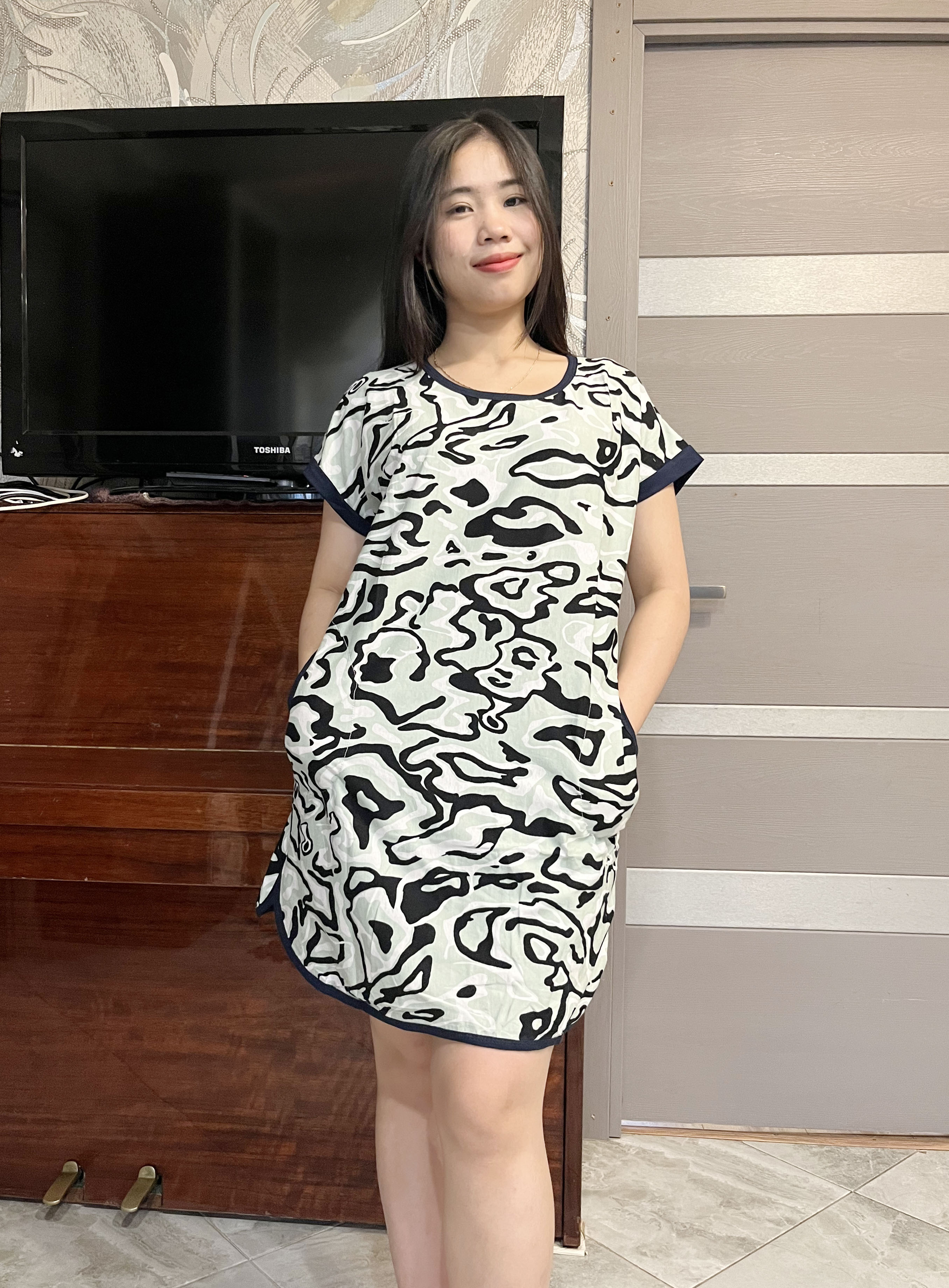 Туника VG CLOTHES, женская, для женщин, хлопок, оливковая, хлопковая ...